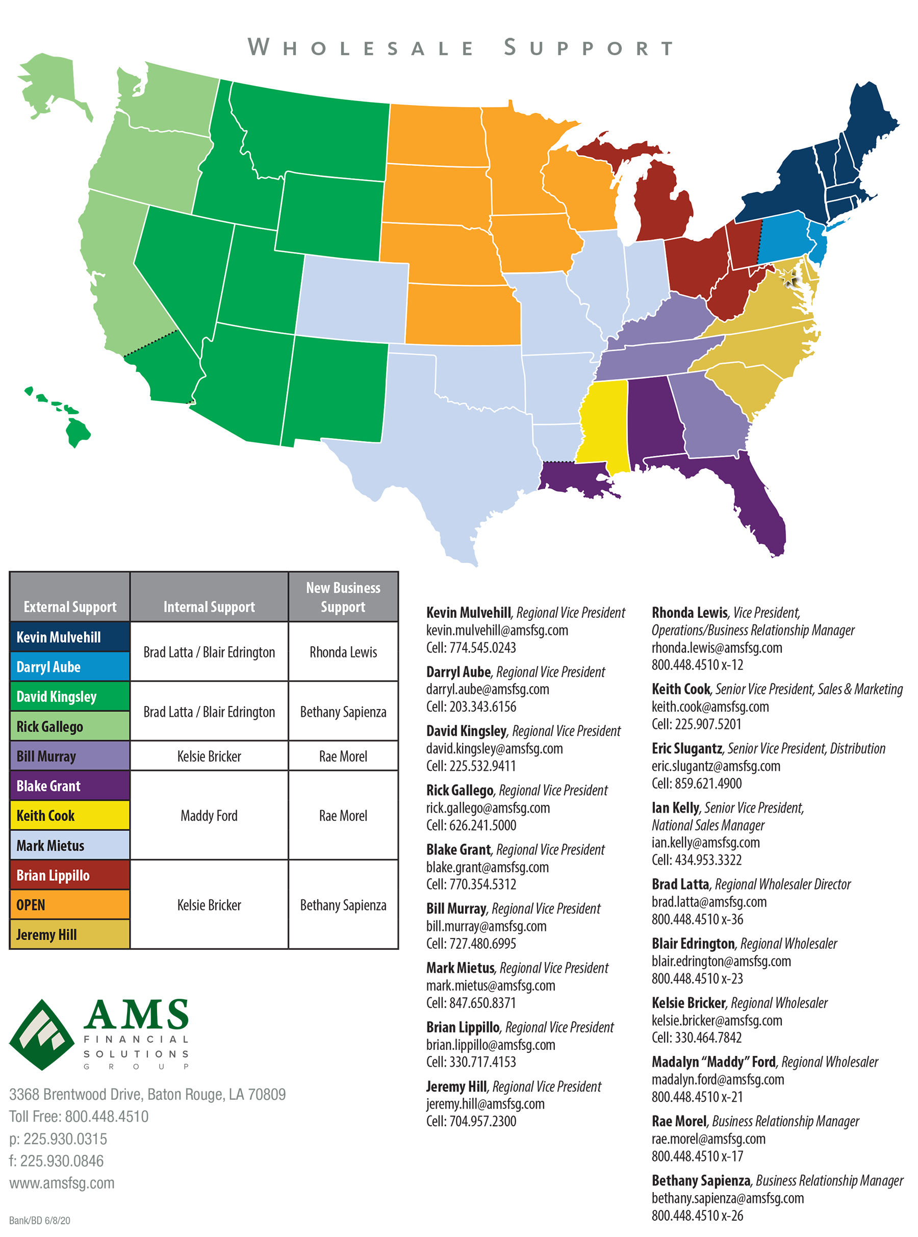 Wholesaler Map - Bank/BD | AMS Financial Solutions Group